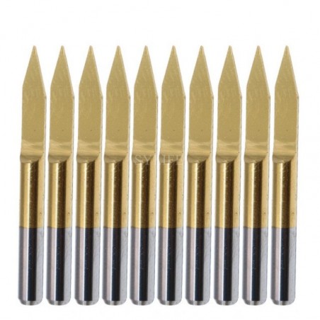 10pcs 10-90 Degree 0.1mm Tip Titanium Milling Cutters Coated Carbide ...
