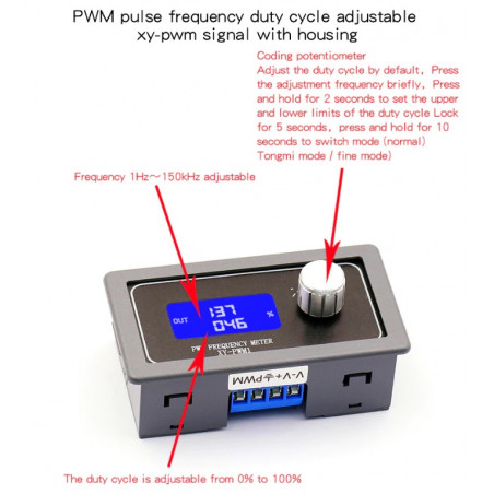 Signal Generator PWM Pulse Frequency Duty Cycle Adjustable Module LCD ...