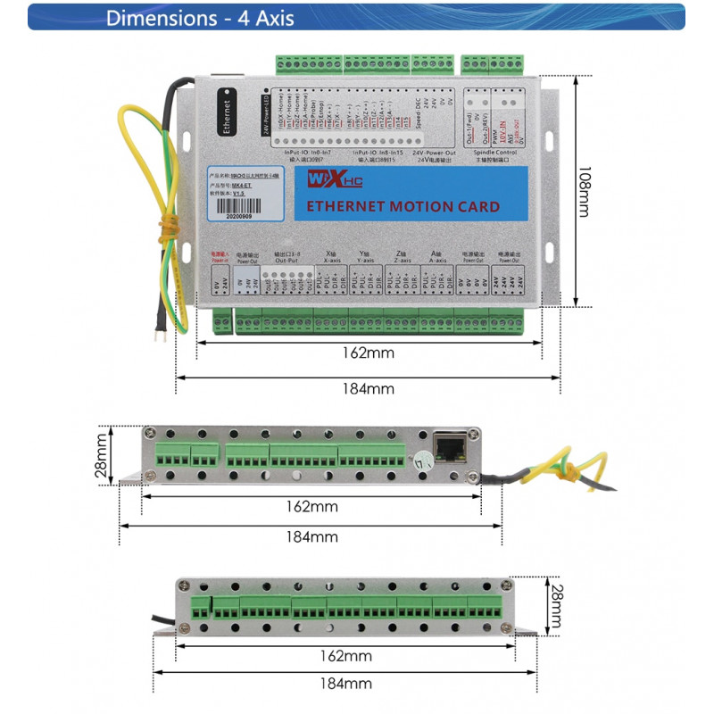 Ethernet 3-4-6 Axis MACH3 CNC Motion Control Card Frequency 2000KHZ