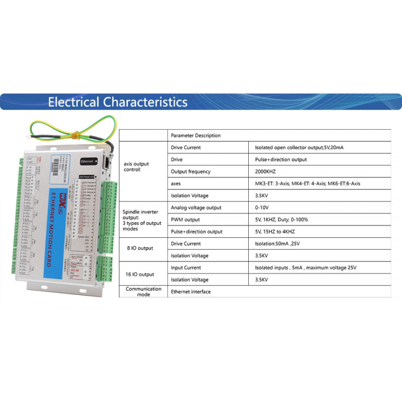 Ethernet 3 4 6 Axis Mach3 Cnc Motion Control Card Frequency 2000khz