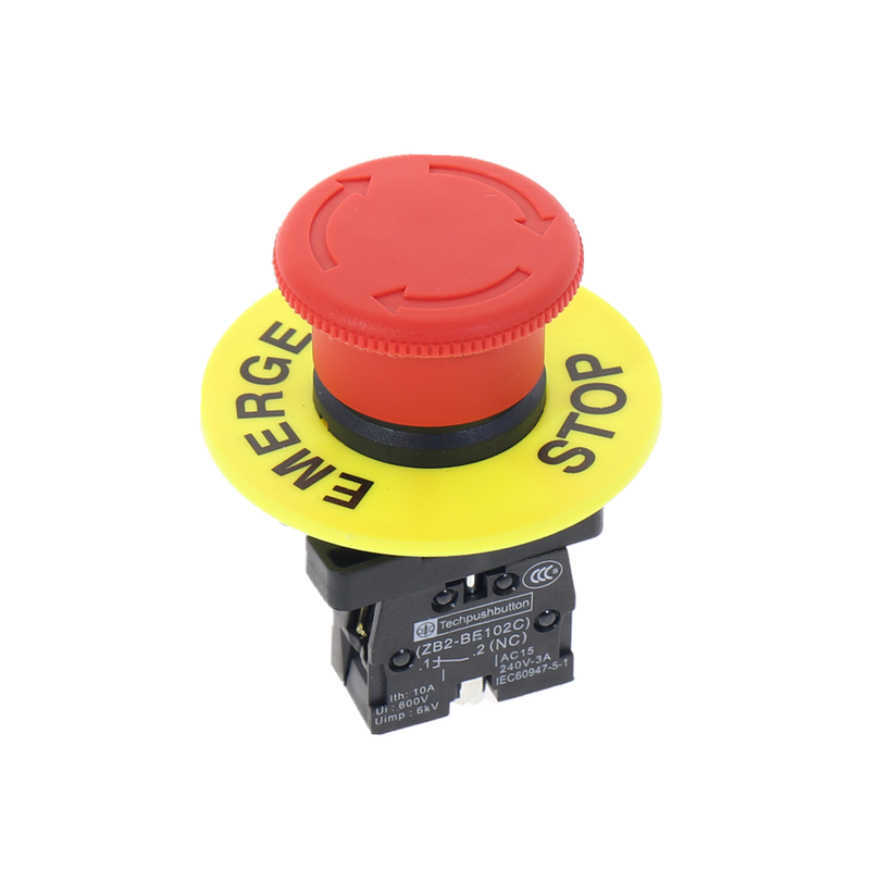 10A Emergency Stop Push Button Switch 1NC DPST AC 660V Red Mushroom
