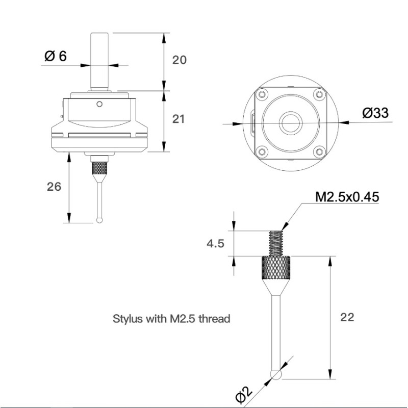 Measuring Probe Sensor, CNC Touch Probe, Edge finder compatible with ...