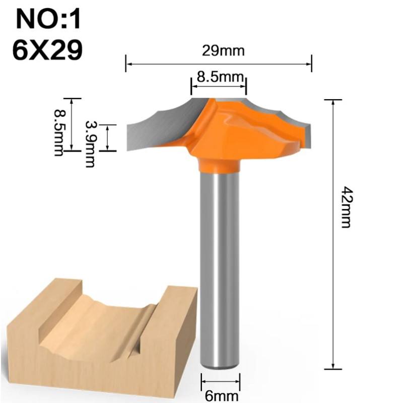 6mm Shank Wood Carving Door Frame Router Bits