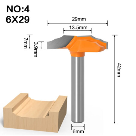 6mm Shank Wood Carving Door Frame Router Bits