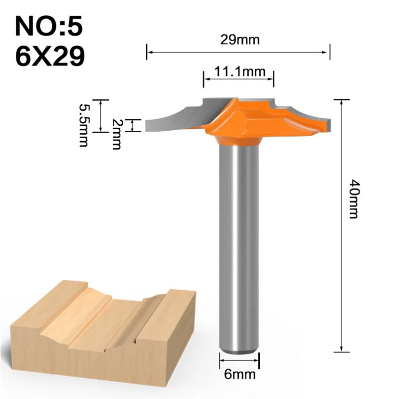 6mm Shank Wood Carving Door Frame Router Bits